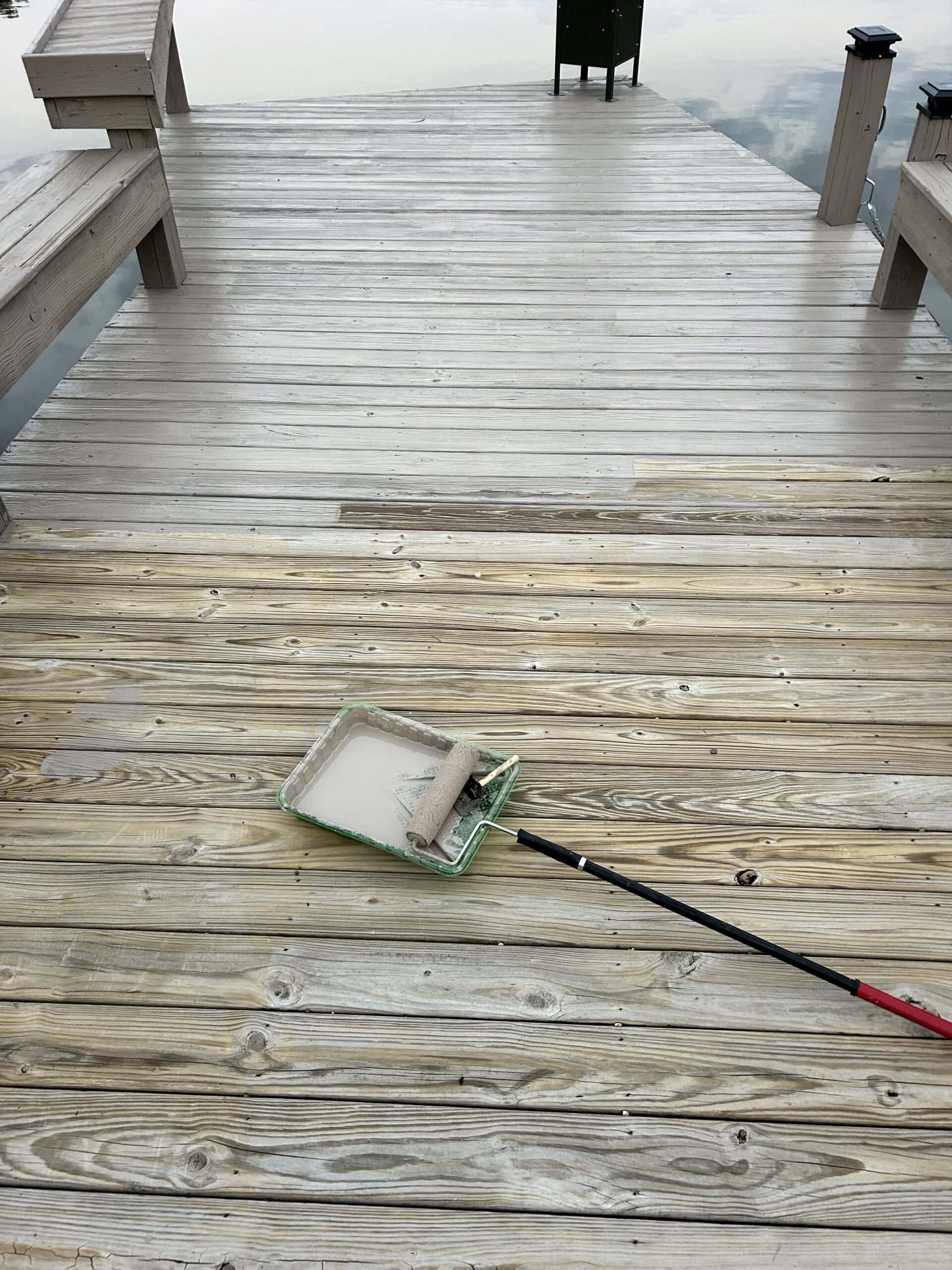 How to Use Deck Stain to Revive a Weathered Swim Dock - Keep It Simple ...